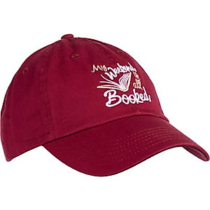 Ann Arbor T-shirt Co. My Weekend is All Booked | Funny Cute Book Club Reader Reading Women's Baseball Dad Hat-Cardinal