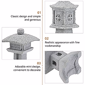 Yardwe 3pcs Mini Pagoda Statue Fairy Garden Pond Tower Sandstone Decorations Zen Garden Decor Micro Rockery Landscape Decoration Accessories Fairy Garden Ornament