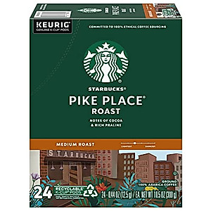 Starbucks Pike Place Roast, K-Cup Portion Pack for Keurig K-Cup Brewers, 24 K-Cups (Pack of 2)