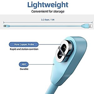 2Pack Replacement Charging Cable for AfterShokz Aeropex AS800 & Shokz OpenRun Pro & OpenRun & OpenRun Mini & OpenComm, Magnetic USB Charger Cord for AfterShokz Aeropex Bone Conduction Headphones, Blue