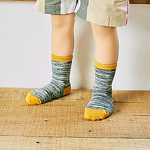 JAMEGIO Boys Socks 12 Pairs Crew Socks for Toddler Kids Boys Athletic Cotton Socks(2-4 Years)