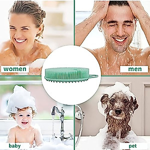 Silicone Body Scrubber Body Brush Scalp Brush Bath and Shampoo Brush Massager Shower Sponge Soft Silicone Loofah for Sensitive Skin, Lathers Well