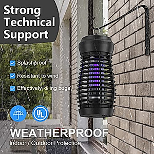 Kaocomo Bug Zapper for Outdoor - 15W High Powered Waterproof Electric Mosquitoes Zapper Killer, Insect & Fly Trap, Light Bulb Lamp