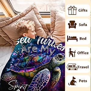 Kids Blanket, Sea Turtle Blanket, Cool 50 x 40 Inches Ocean Blanket for Girls Boys Women, Lightweight Soft Throw for Bedding Room Ornament School