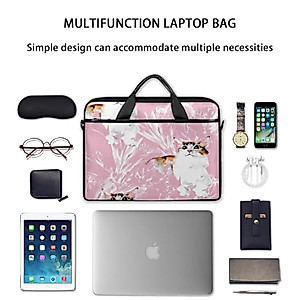 Watercolor Cat Kitten Laptop Computer Bag Waterproof Shoulder Messenger Bag 13-15 inch Durable Laptop Tote Bag with Shoulder Strap Handle Lightweight Crossbody Briefcase