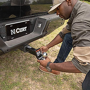 CURT 45312 Class 4 Trailer Hitch Ball Mount, Fits 2-Inch Receiver, 12,000 lbs, 1-1/4-Inch Hole, 2-In Drop, 1-Inch Rise, Gloss Black Powder Coat