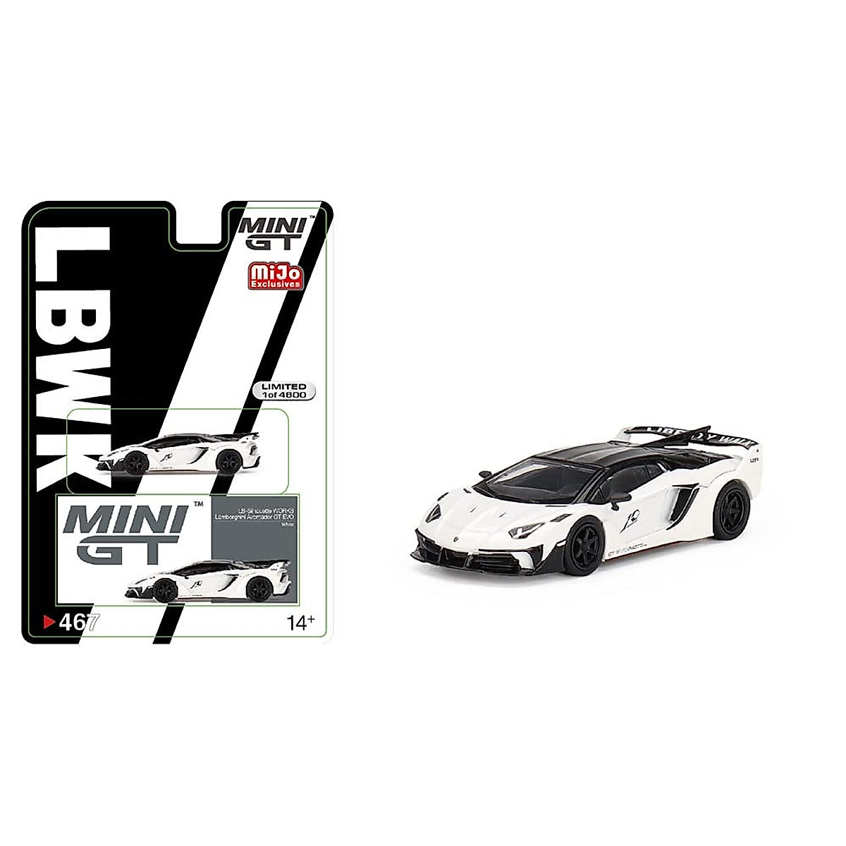 True Scale Miniatures Model Car LB-Silhouette Works Compatible with Lamborghini Aventador GT EVO 1/64 Diecast Model Car MGT00467