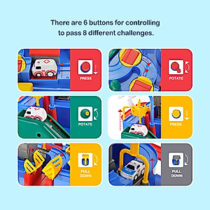 PowerTRC Kids Race Track Toy | Car Obstacle Course Adventure | Educational Vehicle Puzzle Game Playset for Kids Ages 3 and Up