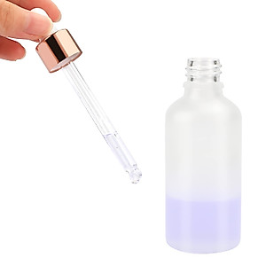 6 Pack,Frosted Glass Essential Oil Dropper Bottle,Empty Glass Liquid Container Holder With Glass Eye Dropper,Rose-Golden Caps Travel Perfume Cosmetic Container-Pipette&Funnel included (50ml/1.7 Ounce)