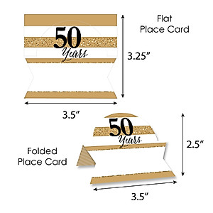 Big Dot of Happiness We Still Do - 50th Wedding Anniversary - Anniversary Party Tent Buffet Card - Table Setting Name Place Cards - Set of 24