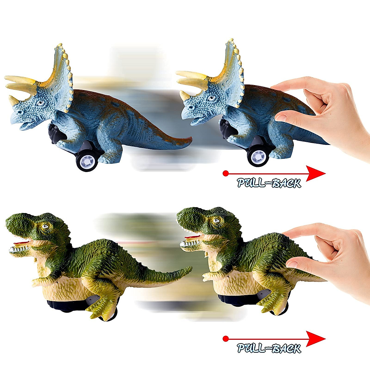 CYURMJUN Dinosaurs Eggs Toys for Kids, Eggs Filler Dinosaur Pull Back Cars Toy, Dino Vehicles Toys for Boys Girls Birthday Gifts(6Pack)