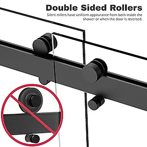 Eurotech Showers VITRA-200 56.5-60" W x 78" H Twinglide Frameless Shower Door w/ 3/8" Clear Tempered Glass (Brushed Nickel)