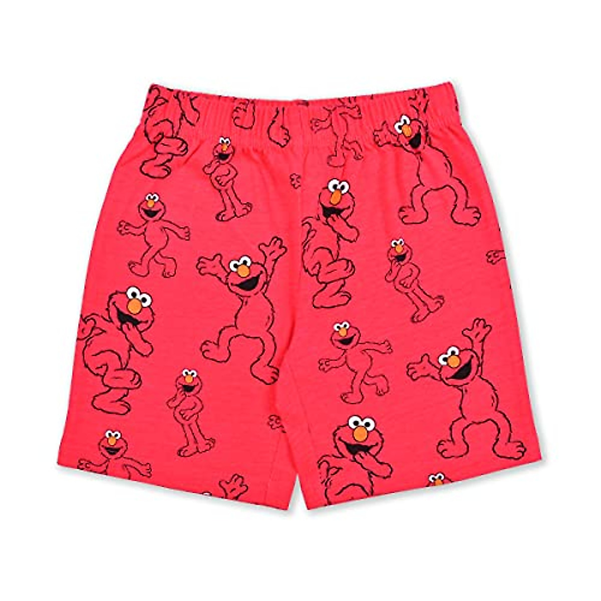 Sesame Street Elmo and Cookie Monster Boys 2 Piece T-Shirt and Short Set for Infant and Toddler- Red/Blue