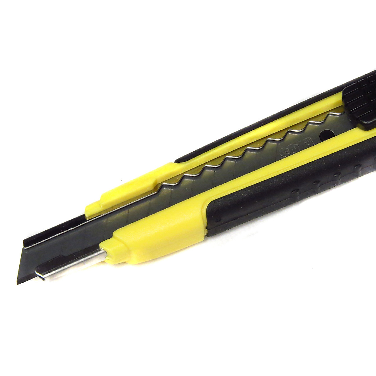 SDI-5414 Snap-off Utility Knife with 12 Set of Sk2+cr Blades, 9mm Rubber Grip Cutter for Right or Left Handed User
