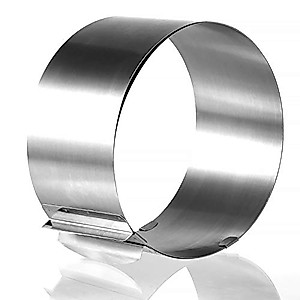 KOHAND 2 Pack 6-12 Inch Cake Ring Mold, Stainless Steel Adjustable Mousse Mould Pan for DIY Baking Pastry Decor