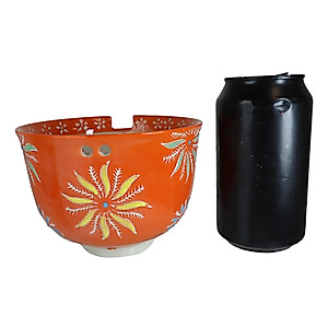 Ebros Japanese Design Ceramic Ramen Udong Noodles Bowl and Chopsticks Set For Asian Dining Soup Rice Gourmet Meal As Taste of Asia Collection Of Bowls Decor Kitchen Decorative (Orange Flower Blossoms)