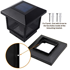 MAGGIFT 2 Pack Solar Flame Post Lights, Outdoor Brightness 72 SMD LEDs Flickering Flame Solar Powered Cap Light for Halloween Christmas, Fits 4x4, 5x5 or 6x6 Wooden Posts, for Yard Fence Deck or Patio