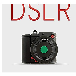 UnnFiko Camera Airpods Case, Retro 3D Cartoon Soft Silicone Protective Cool Airpods 1 & 2 Charging Cover with Keychain (Camera Black, Airpods 1 & 2)