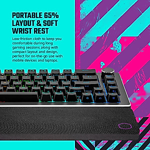 Cooler Master CK721 65% Hybrid Wireless 2.4GHz/Bluetooth Space Gray Mechanical Gaming Keyboard, Tactile Brown Switches, Customizable RGB, Ergonomic Design, 3-Way Dial, QWERTY (CK-721-GKTM1-US)