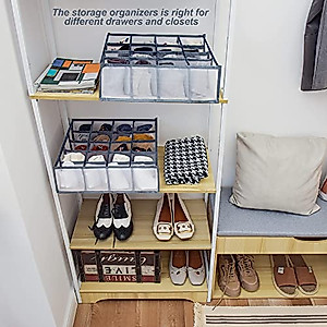 GRANNY SAYS Bundle of 2-Pack Closet Bins with Lids for Storage & 2-Pack Socks Storage Organizers