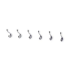 brightmaison 6 Pack Heavy Duty Dual 3.5inch Coat Hooks Wall Mounted with 24 Screws Retro Double Hooks Utility Black Hooks for Coat, Scarf, Bag, Towel, Key, Cap, Cup, Hat (Chrome)