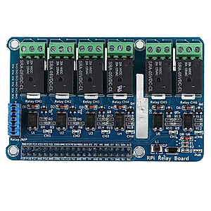 Relay Expansion Board, 6 Channel RPi Relay Module Expansion Board for Pi A+/B+/2B/3B, Optocoupler Module Relay