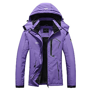 Pooluly Women's Ski Jacket Warm Winter Waterproof Windbreaker Hooded Raincoat Snowboarding Jackets