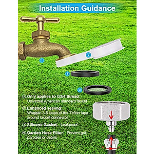 Lekit Misters for Outside Patio 27.5FT(8.4M)+8 Brass Mist Nozzles+a Brass Adapter(3/4") Detachable Outdoor misting Cooling System for Garden, Waterpark, Greenhouse, Backyard