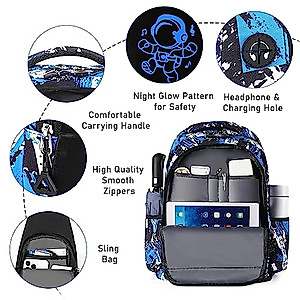 Kids Backpack for Boys Elementary Kindergarten Preschool Middle School Bag Bookbag Teen Boys Cute Anime Luminous Large 16-inch Laptop Backpack 8 9 10 11 12 13 14 15 Year Old Child Mochila Para Niños