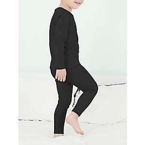 Century Star Kids Thermal Underwear Long Johns for Boys Girls Base Layer Toddler Thermal Set Ultra Soft Black Medium (90) /2T-3T
