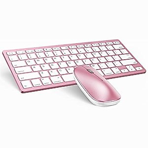 Bluetooth Keyboard and Mouse for Mac, OMOTON Ultra-Slim Keyboard and Mouse Combo, Wireless Keyboard and Mouse for MacOS, MacBook Pro/Air, iMac, Mac Mini, Laptop and PC (Rose Gold)