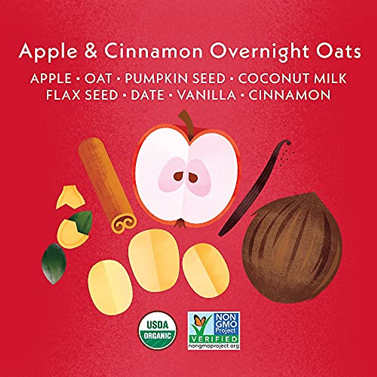 Once Upon a Farm Organic Apple & Cinnamon Overnight Oats, 4.0 Oz