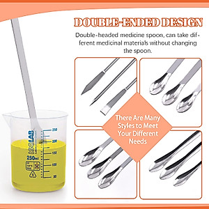 Tanstic 23Pcs Stainless Steel Lab Spatula Micro Scoop Set Including 22pcs 7cm 16cm 18cm 20cm 22cm Laboratory Tiny Mixing Spatula Scoop Measuring Spoon Long Sampling Spoon with 1Pair Gloves