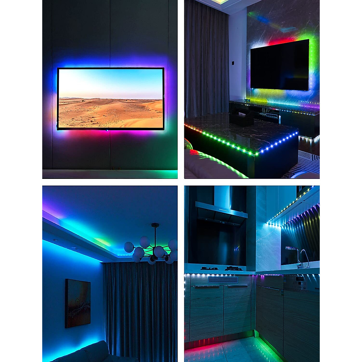 Daymeet LED Lights for TV, 9.8FT Led Backlight TV Lights RGB Led TV Lights for 32-60inch TV USB Led Strip Lights for TV Led Lights Sync with Music Bluetooth APP Control Led Lights for Bedroom