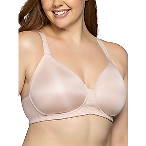 Vanity Fair Women's Full Figure Wireless Bra, Extended Side & Back Smoothing, Lightly Lined Cups up to DDD, Quartz, 44C