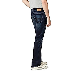 Buffalo David Bitton mens Slim Boot King Jeans, Whiskered and Sanded Indigo, 32W x 30L US