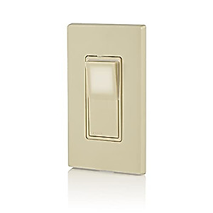Leviton L5614-2I 15 Amp, 120/277 Volt, Decora LED Illuminated Rocker 4-Way AC Quiet Switch, Residential Grade, Grounding, Ivory