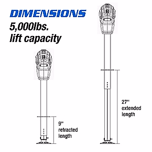 POLESTAR 5000LB Electric Power A- Frame Tongue Jack for Trailer Camper, RV, 12V DC with Hard Wiring
