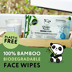The Cheeky Panda Face Wipes | Coconut Scented Biodegradable Makeup Remover Wipes | Pack of 25 Wet Wipes