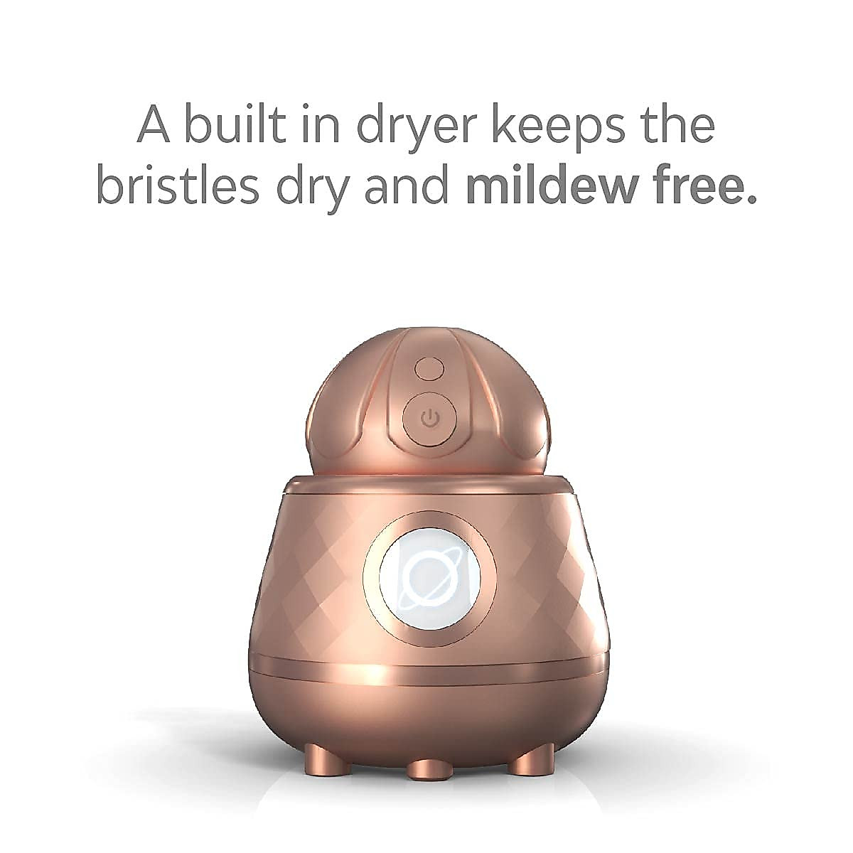 TAO Clean Ona Diamond Orbital Facial Brush and Cleansing Station, Electric Face Cleansing Brush with Ergonomic Handle, Dual Speed Settings, Rose Gold