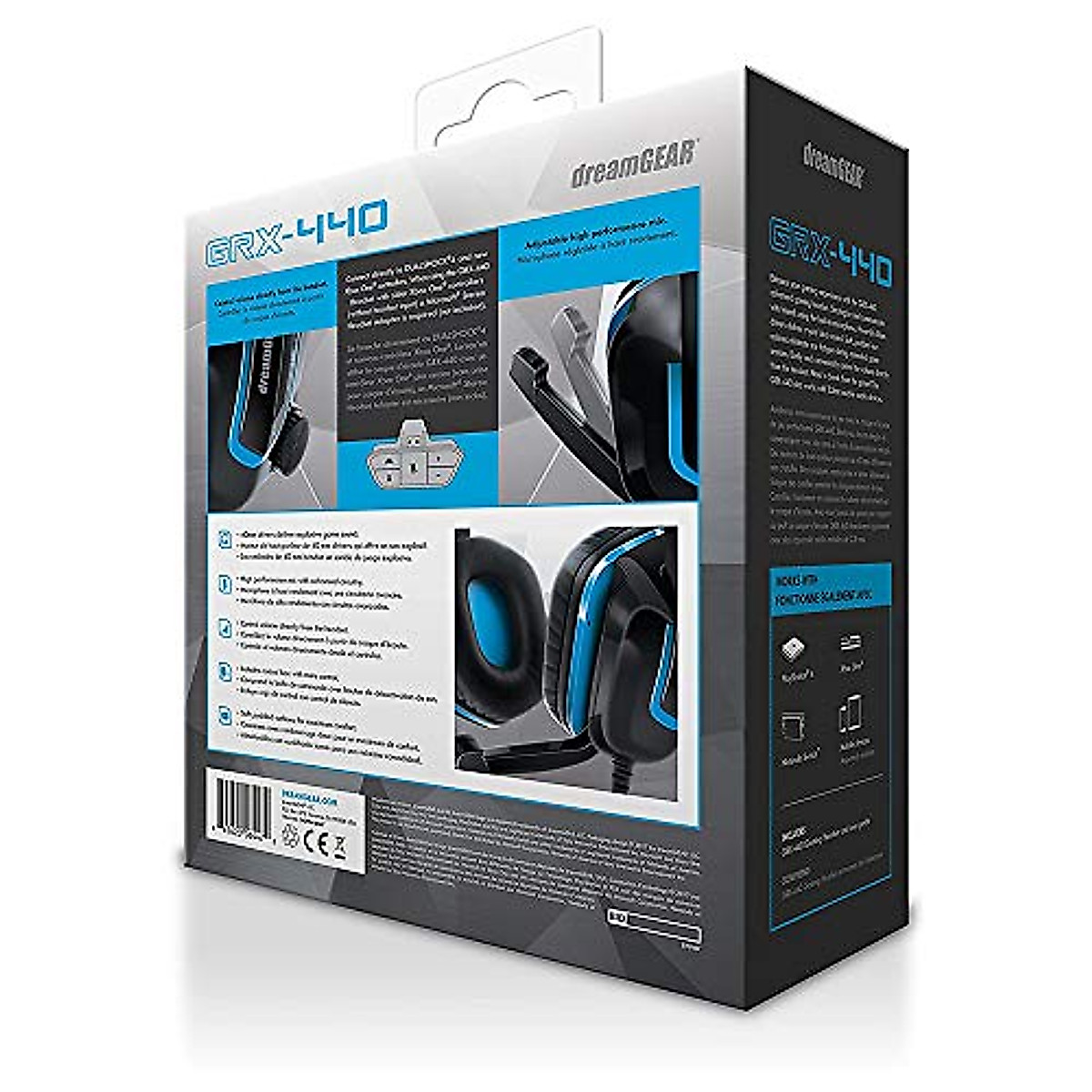 dreamGEAR GRX-440 Wired Headset for Nintendo Switch Lite/Switch/PS4/Xbox One/PC - Black/Blue (DGPS4-6447)