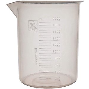 2000ml Premium Polypropylene Beakers, Euro Style, Molded Graduations, Karter Scientific (Pack of 6)