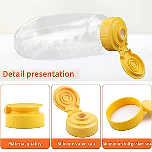 Fireboomoon 8 Pack 16oz Clear Plastic Honey Jar,Empty Squeeze Honey Bottle Container Holder with Flip Lid for Storing and Dispensing