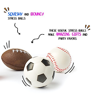 Neliblu Large Balls for Little Kids - Fun Set of 3 Sports Balls in Convenient Storage and Carry Bag - Includes 5" Baseball, 5" Soccer Ball, 8" Football - Perfect for Outdoor and Indoor Safe Play