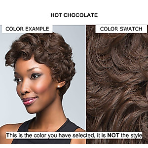 Bundle - 5 items: Diva Wig by Rene Paris, Christy's Wigs Q & A Booklet, 2oz Travel Size Wig Shampoo, Wig Cap & Wide Tooth Comb - Color: Hot Chocolate