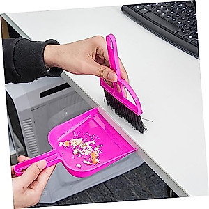 Outanaya Cleaning Tools Computer Keyboard Broom Computer Dustpan Small Camping Broom Cage Cleaner Mini Dustpan and Brush Mini Keyboard Brush Dustpan Short Handle Mini Brush Sofa Brooms Rosy