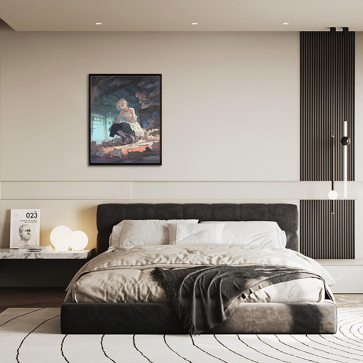 5D DIY Diamond Painting Cat - Cat Floor Art Diamond Painting Kit for Adults - Full Diamond Round Rhinestone Crafts - Suitable for Home Wall Decor (12x14inch)