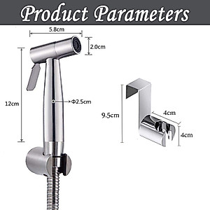 Bidet Sprayer Head, Stainless Steel Handheld Bidet Sprayer kit with Hook, Baby Cloth Diaper Sprayer, Easy to Install for Personal Hygiene and Bedpan WC Sprayer