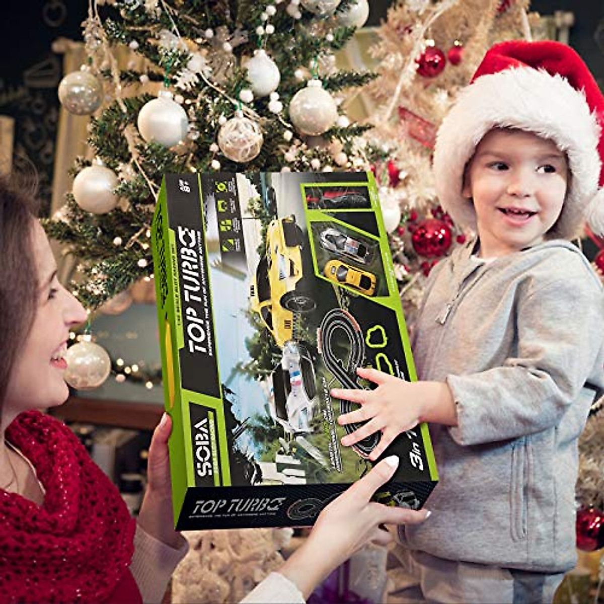Electric High-Speed Slot Car Race Track Sets,1:43 Scale Dual Race Track with 2 Slot Cars and 2 Hand Controllers,Race Track for 6 7 8 9 10 11 12 Boys Girls