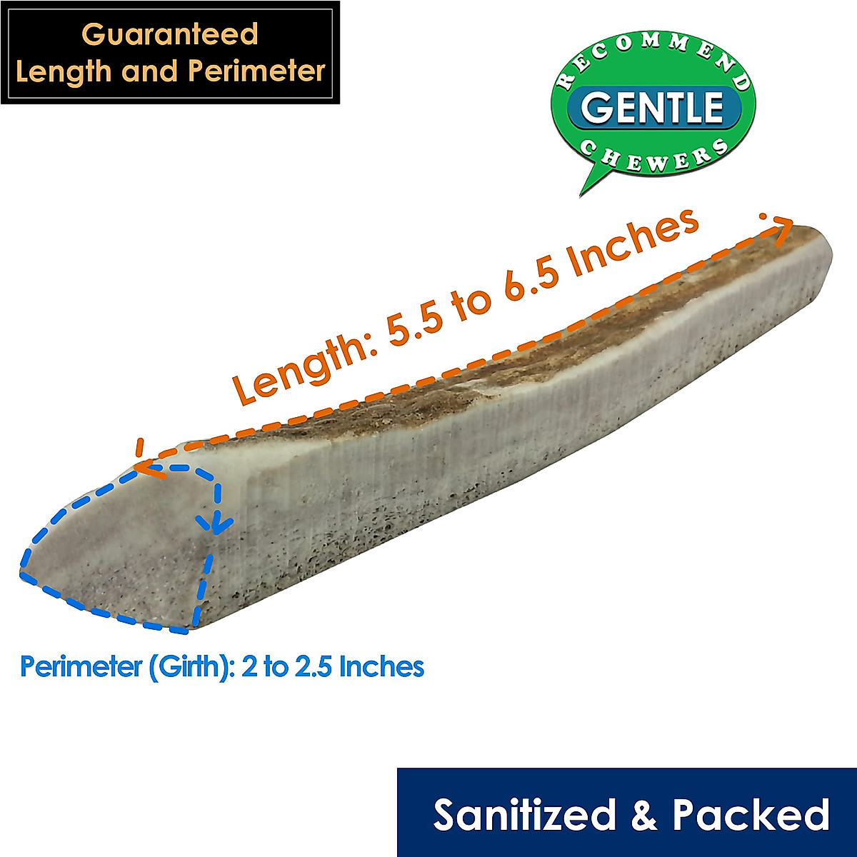 Deluxe Naturals Elk Antler Chews for Dogs | Naturally Shed USA Collected Elk Antlers | All Natural A-Grade Premium Elk Antler Dog Chews | Product of USA, 6-Pack Small Split